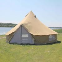 China 3m Beige Color Fireproof Bell Yurt Tent Camping Tripod Steel Frame Teepee 320gsm for sale