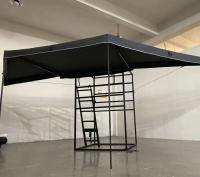 China Double Layer Waterproof Free Standing 600D Car Side Annex Room Awning Freestanding Large 180 Degree Awning with Wall for sale