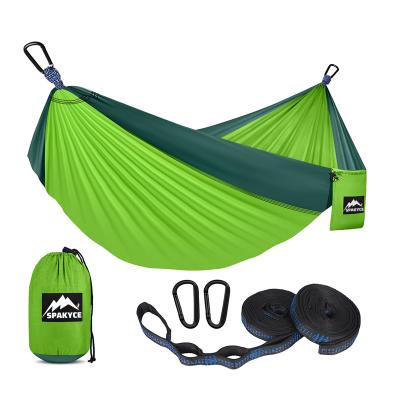 China Outdoor Portable Hammock Nylon Portable Camping Hammock With Tree Straps for sale