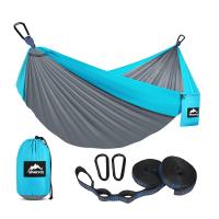 China Outdoor Portable Hammock Nylon Portable Camping Hammock With Tree Straps for sale