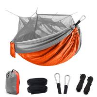 China Lightweight Outdoor Hammock Nylon Fabric Camping Portable Ultralight Luxury Hammocks With Mosquito Net for sale