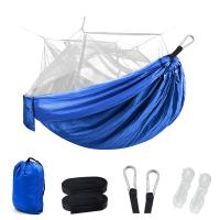 China Lightweight Outdoor Hammock Nylon Fabric Camping Portable Ultralight Luxury Hammocks With Mosquito Net for sale