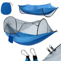 China Hot sale parachute nylon lightweight outdoor travel camping hammock with mosquito net and rain fly tarp for sale