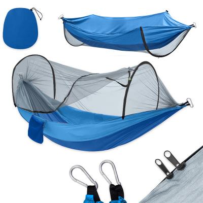 China Hot sale parachute nylon lightweight outdoor travel camping hammock with mosquito net and rain fly tarp for sale