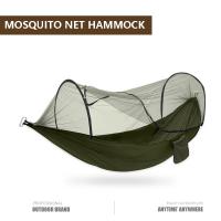 China Hot sale parachute nylon lightweight outdoor travel camping hammock with mosquito net and rain fly tarp for sale