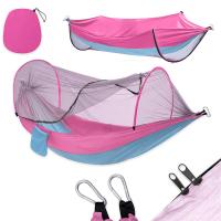 China Hot sale parachute nylon lightweight outdoor travel camping hammock with mosquito net and rain fly tarp for sale