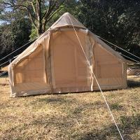 China Air Tent Outdoor Portable Camping Inflatable Canvas Tent Luxury Large Villa Thickened Rainproof Automatic Cotton Inflatable Tent for sale