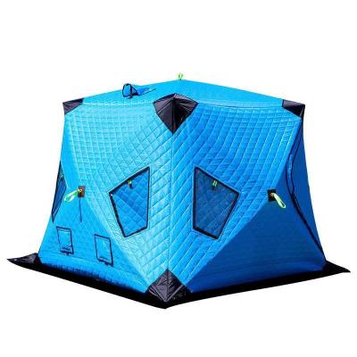 China Portable 9kg Waterproof 1000mm Ice Cube Fishing Tent with Fiberglass Rod for Winter Camping for sale