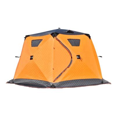 China Outdoor Winter Cold Pop-Up Portable Hub-Style Ice Fishing Shelter Sauna Tent Snow House Easy to Carry Oxford Fabric Fishing Tent for sale