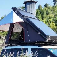 China Camping Aluminum 3 Person Outdoor Hiking Rooftop Roof Top Car Tent Triangle Clamshell Hard Shell Top Roof Tent for sale