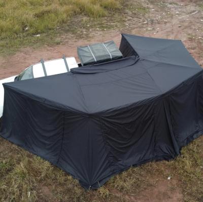 China 4WD Waterproof Car Awning Tent Foxwing 360 Degree Large Standing 360 Awning Camping Extended With Side Wall for sale