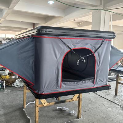 China Camping Aluminum 3 Person Outdoor Largest Light Rooftop Tent Roof Top Car Tent Triangle Clamshell Hard Shell Top Roof Tent for sale