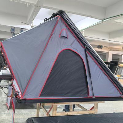 China Auvent 4x4 Aluminum Triangle 3 Person Rooftop Tent Hard Shell Pop up Tenda Tetto Auto HardShell Roof Top Tent for Jeep Car SUV for sale