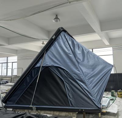 China Camping Aluminum 3-Person Rooftop Car Tent with Ladder Outdoor Hiking Hard Shell Triangle Clamshell Top Roof Tent for sale