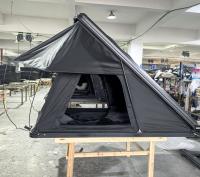 China Camping Aluminum 3-Person Rooftop Car Tent with Ladder Outdoor Hiking Hard Shell Triangle Clamshell Top Roof Tent for sale