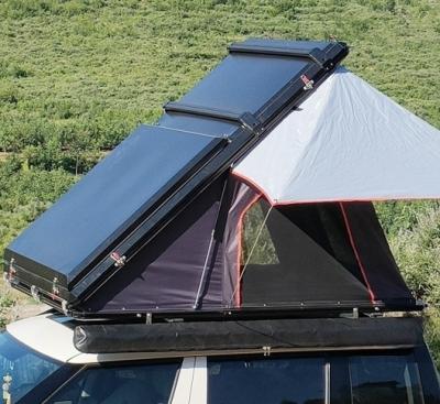 China NEW style 4 persons Roof Tent Top Hard Shell Aluminum alloy Car Roof Tent Camping Rooftop Tent Hard Shell hardtop Outdoor Camp for sale