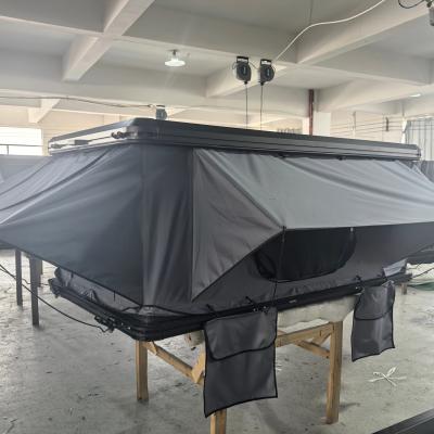 China Camping Aluminum 3-Person Rooftop Tent Ladder Hard Shell Triangle Clamshell for Outdoor Hiking Car Roof 4x4 Offroad Small Top for sale