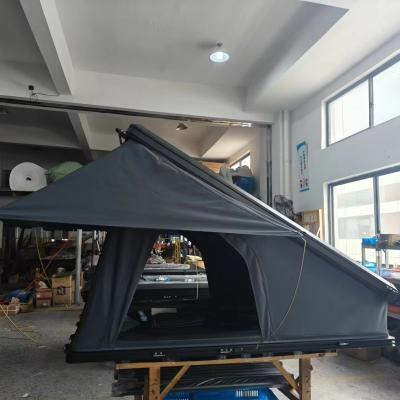China 4x4 Waterproof 4-Person Aluminum Hard Shell Triangle Rooftop Tent Oxford Fabric Car Roof Top Camping Tent on Sale for sale