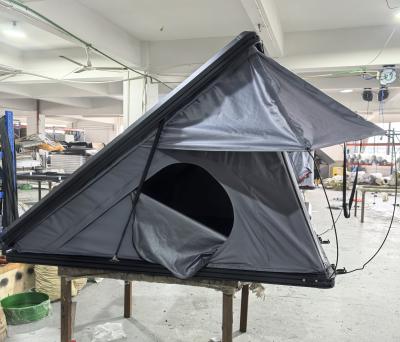 China Camping Aluminum 3 Person Outdoor Hiking Rooftop Roof Top Car Tent Triangle Clamshell Hard Shell Top Roof Tent for sale