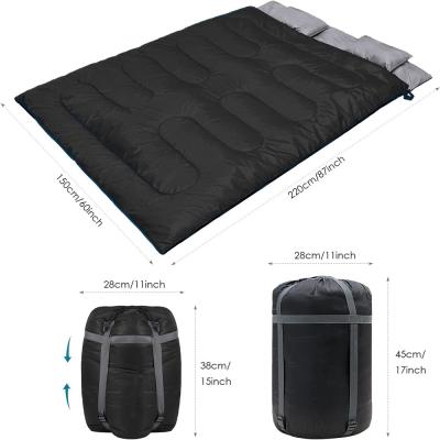 China Factory Wholesale New Ultralight Outdoor Double Sleeping Bag Waterproof Lightweight 2 Person Camping Sleeping Bag for Adults for sale