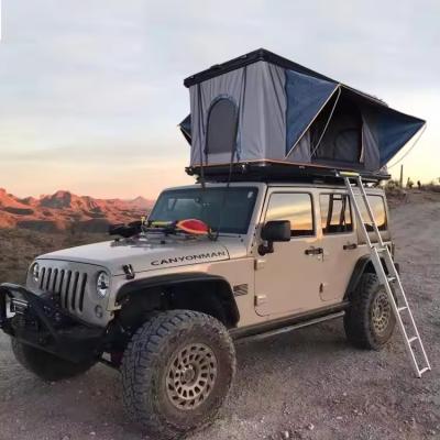 China Automatic Roof Ladder Thickened Tent Hard Aluminum Shell Rooftop Tent Camping Folding Roof Top Tent Truck Car for sale
