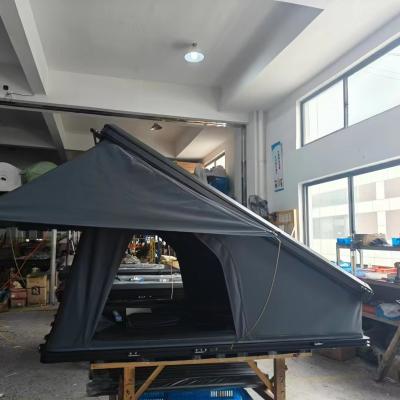 China OEM 4x4 Waterproof 4-Person Aluminum Rooftop Tent Z Fold Hard Shell with Oxford Fabric for Car Camping Roof Top Tent for sale