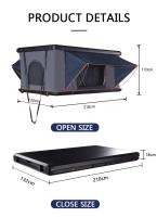 China Factory Camping Aluminum 3 Person Outdoor  Rooftop Roof Top Car Tent  hard shell aluminum Diagonal Bracing Extended T Car Tent for sale