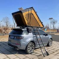 China Factory Latest Roof Tent Outdoor Camping Carrying Solar Aluminum Shell Triangle Fully Automatic Roof Tent for sale