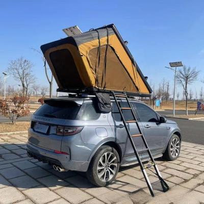 China Factory Latest Roof Tent Outdoor Camping Carrying Solar Aluminum Shell Triangle Fully Automatic Roof Tent for sale