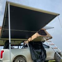 China Factory best-selling black glue coating with lights car side sunscreen canopy tent aluminum alloy support pole tent for sale