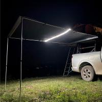 China Factory best-selling black glue coating with lights car side sunscreen canopy tent aluminum alloy support pole tent for sale