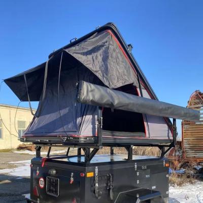 China Cheapest Aluminum Car Roof Tent 1.45m Width Aluminum Shell Car Roof Top 4x4 Offroad Camper Van Rooftop Tent for Camping for sale