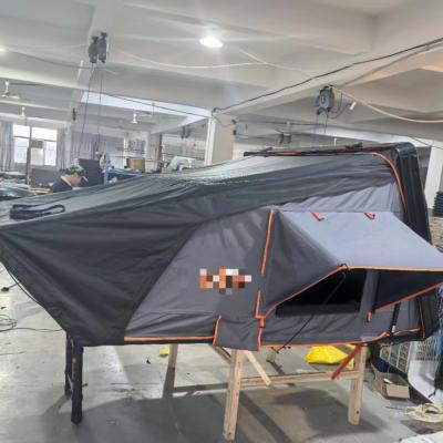 China Outdoor Large Heavy Duty ABS Hardshell 4 Person SUV Rooftop Hard Shell Tent Fold Out Car Roof Top Tent for 4x4 Off-Road Camping for sale