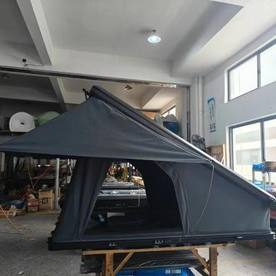 China Outdoor Camping Triangle Waterproof Car Rooftop Tent Hard Clamshell 4 Person Aluminum Car Truck Camping Hard Shell Roof Tent for sale