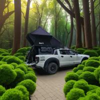 China Outdoor Camping Triangle Waterproof Car Rooftop Tent Hard Clamshell 4 Person Aluminum Car Truck Camping Roof Tent for Cars for sale