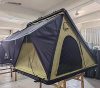China Outdoor Camping Triangle Waterproof Car Awning Outdoor Camping  Rooftop Tent Camping Hard Shell Roof Top Tent for sale