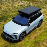 China Outdoor self driving camping roof tent with large black glue aluminum shell triangular roof tent inside for sale