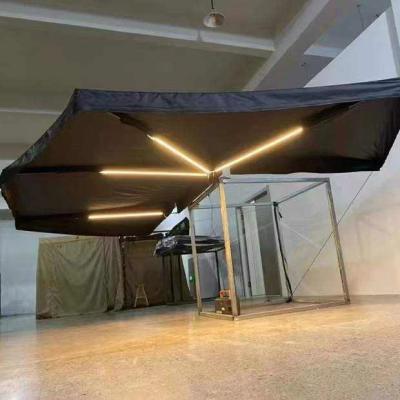 China Double Layer Waterproof Free Standing 600D Car Side Annex Room Awning Freestanding Large 360 Degree Awning with Wall for sale