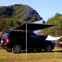 China Outdoor Waterproof and Windproof Black Coated Oxford 4x4 4wd Car Side Awning Tent With Adjustable Led Light for sale