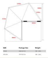 China LED Light 270 Degree Awning Freestanding XL 4WD Off-road Camper  Car Side Wall Travel Camping Fan Tent for sale