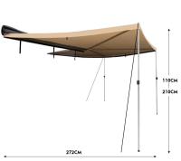 China Rain proof self driving travel equipment  rotating car canopy tent  side sunshade  fan shaped car side tent for sale