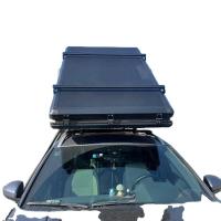 China Self driving adventure rest roof tent aluminum alloy shell with crossbar solar panel can be added triangular roof tent for sale