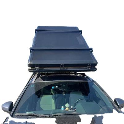 China Self driving adventure rest roof tent aluminum alloy shell with crossbar solar panel can be added triangular roof tent for sale