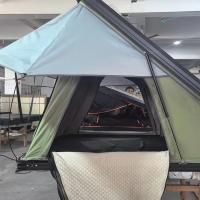 China Outdoor Camping Triangle Waterproof Car Rooftop Tent Hard Clamshell 4 Person Aluminum Car Truck Camping Hard Shell Roof Top Tent for sale