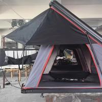 China Outdoor Camping Triangle Waterproof Car Rooftop Tent Hard Clamshell 4 Person Aluminum Car Truck Camping Hard Shell Roof Top Tent for sale