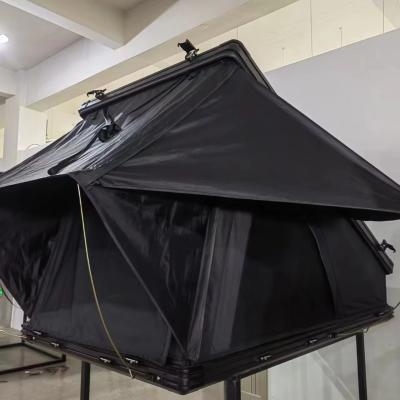 China Outdoor Camping Triangle Waterproof Car Rooftop Tent Hard Clamshell 4 Person Aluminum Car Truck Camping Hard Shell Car Roof Tent for sale