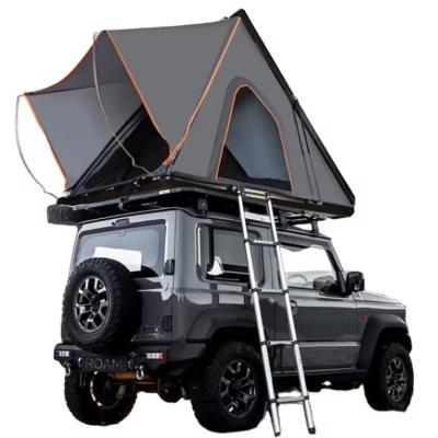 China New Camping Aluminum 3 Person Outdoor Hiking Rooftop Roof Top Car Tent Triangle Clamshell Hard Shell Top Roof Tent for sale