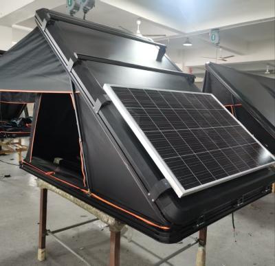 China Camping Aluminum 3 Person Outdoor Hiking Rooftop Roof Top Car Tent Triangle Clamshell Hard Shell Foldable Rooftop Tent for sale