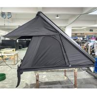 China Camping Aluminum 3 Person Outdoor Hiking Rooftop Roof Top Car Tent Triangle Clamshell Hard Shell Foldable Rooftop Tent for sale