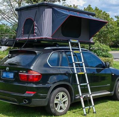 China 2025 Aluminum 3-Person Rooftop Car Tent with Ladder Hard Shell Triangle Clamshell for Outdoor Hiking and Camping for sale